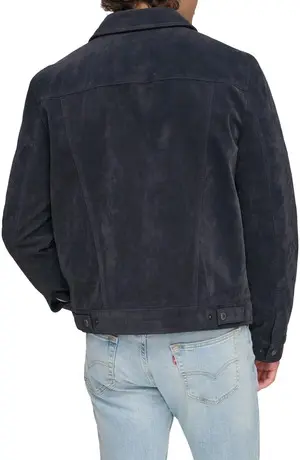 LEVI'S Faux Suede Trucker Jacket - Navy