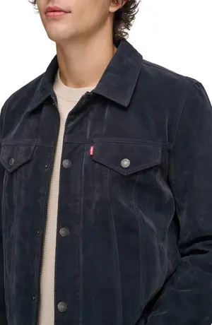 LEVI'S Faux Suede Trucker Jacket - Navy