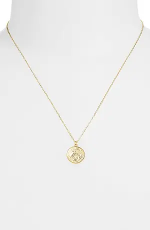 Argento Vivo Virgin Mary Coin Pendant Necklace