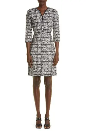 St. John Bouclé Tweed Sheath Dress