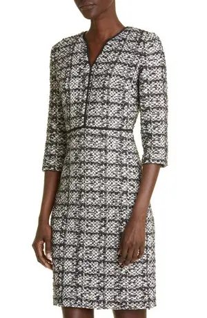 St. John Bouclé Tweed Sheath Dress