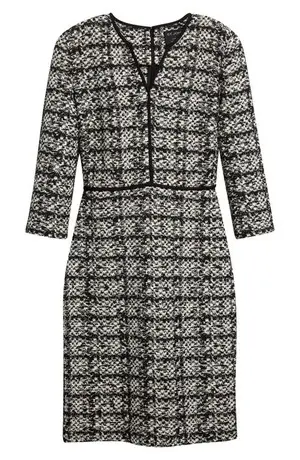St. John Bouclé Tweed Sheath Dress