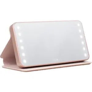RIKI LOVES RIKI Riki Powerful Led Mirror & Power Bank - Sparkle Rose Gold