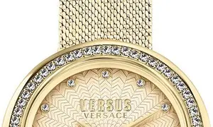 Versace Lea Mesh Strap Watch - Ip Yellow Gold