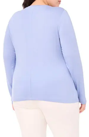 Halogen Crewneck Long Sleeve Knit Top - Forever Blue