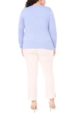 Halogen Crewneck Long Sleeve Knit Top - Forever Blue