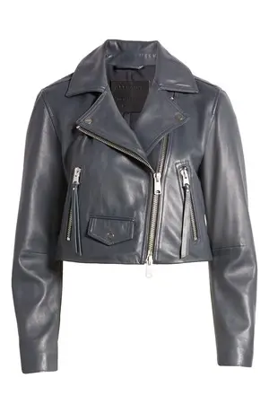 ALLSAINTS Elora Crop Leather Biker Jacket
