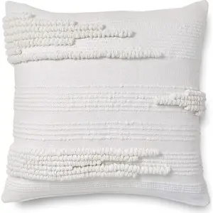 Dkny Textured Stripe Cotton Accent Pillow - White