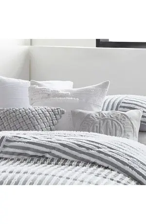 Dkny Textured Stripe Cotton Accent Pillow