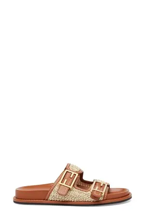 Fendi Feel Raffia Slide Sandal