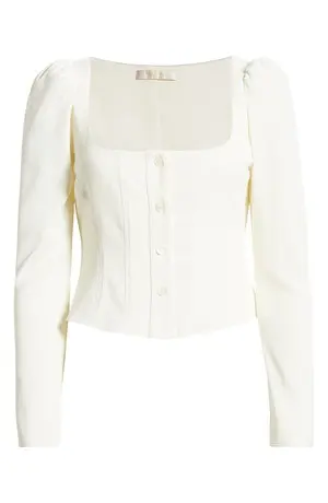WAYF Unforgettable Long Sleeve Puff Shoulder Top