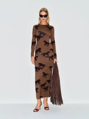 REFORMATION REFORMATION Tommie Knit Dress Brown