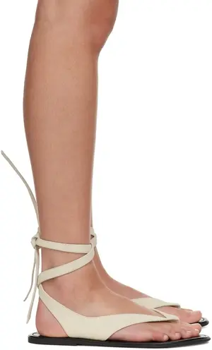 THE ROW The Row Off-White Beach Sandals - Ghost