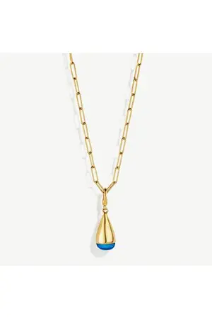 SOKO Glass Dash Necklace Charm & Mini Ellipse Necklace Set - Gold