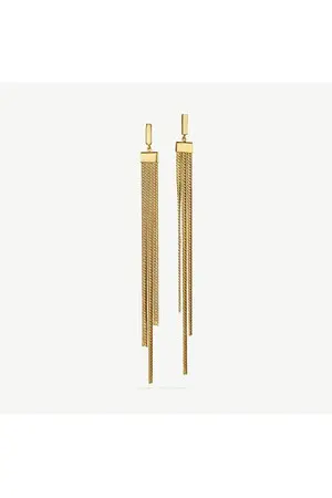 SOKO Safu Herringbone Drop Earrings - Gold