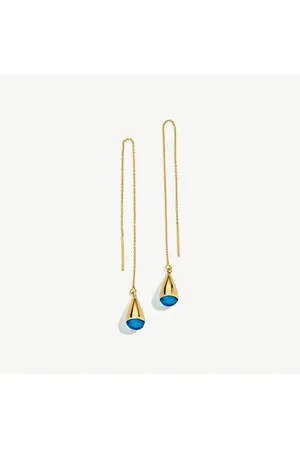 SOKO Glass Dash Chain Threader Earrings - Gold