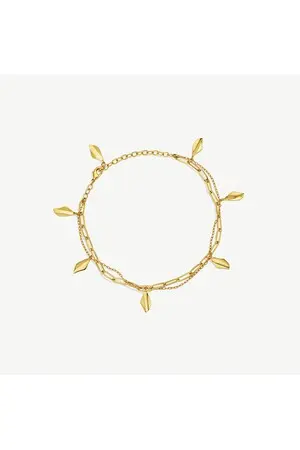 SOKO Delicate Bidu Layered Anklet - Gold
