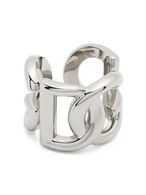 Dolce & Gabbana Dolce & Gabbana Logo Plaque Ring Silver