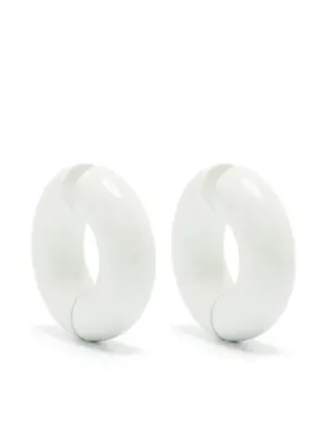 UNCOMMON MATTERS Large Strato Chunky Hoop Earrings - White