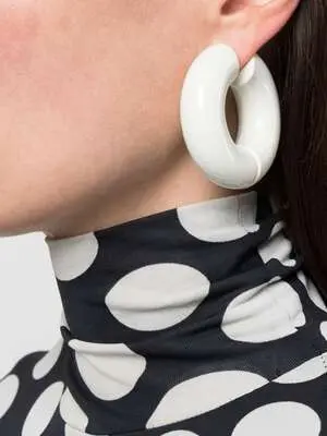 UNCOMMON MATTERS Large Strato Chunky Hoop Earrings - White