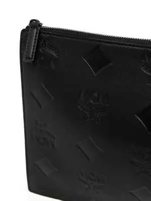 Mcm Aren Monogram Leather Clutch