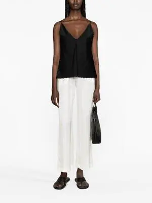 JIL SANDER Scalloped Satin Tank Top