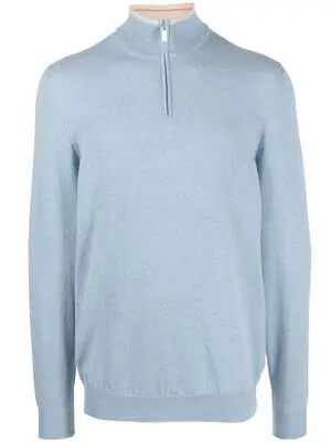 Fedeli Favonio Quarter-zip Cashmere Jumper - Blue