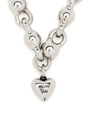 Acne Studios Chunky-chain Heart Necklace - Metallic