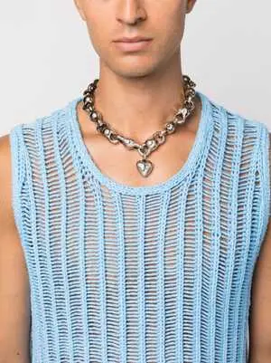 Acne Studios Chunky-chain Heart Necklace