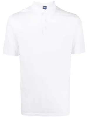 Fedeli Short-sleeved Cotton Polo Shirt - White