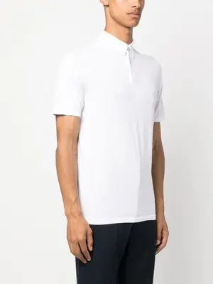 Fedeli Short-sleeved Cotton Polo Shirt - White