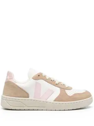 VEJA V-10 Chromefree Leather Sneakers - White