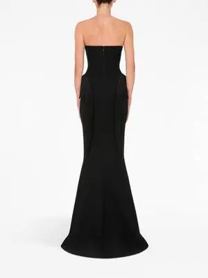 Moschino Sweetheart-neck Embroidered Maxi Dress