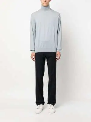 Canali Straight-leg Wool Trousers - Blue