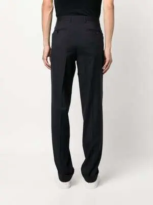 Canali Straight-leg Wool Trousers - Blue
