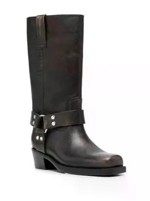 Paris Texas Roxy 45mm Leather Biker Boots - Black