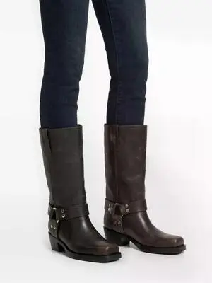 Paris Texas Roxy 45mm Leather Biker Boots - Black