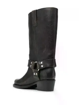 Paris Texas Roxy 45mm Leather Biker Boots - Black