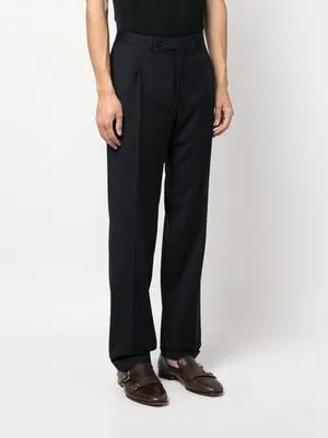 Canali Straight-leg Wool Trousers - Blue
