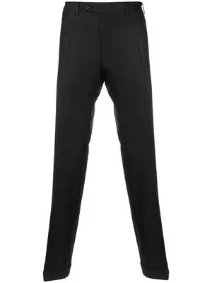 Canali Tailored Straight-leg Wool Trousers - Black