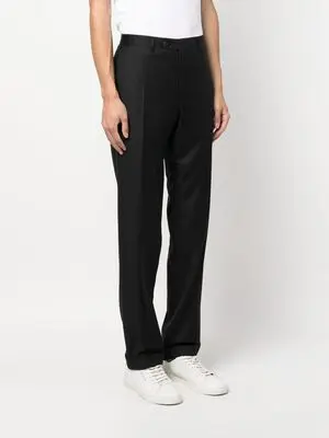 Canali Tailored Straight-leg Wool Trousers - Black