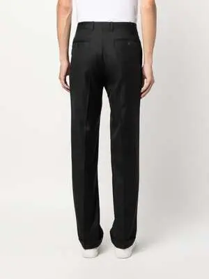 Canali Tailored Straight-leg Wool Trousers - Black