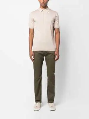 John Smedley Ribbed-knit Cotton Polo Shirt - Neutrals