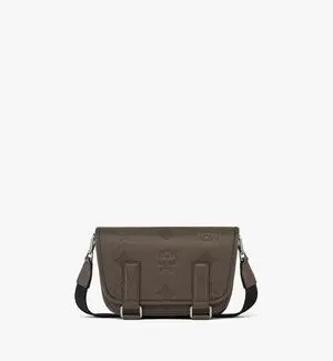 Mcm MCM Aren Maxi Monogram Leather Messenger Bag Morel Grey