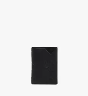 Mcm Aren Bifold Card Wallet In Maxi Monogram Leather - Black