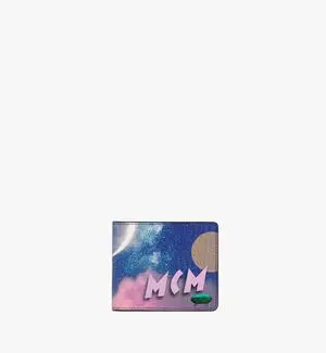 Mcm Aren Bifold Wallet In Retro Futurism Visetos