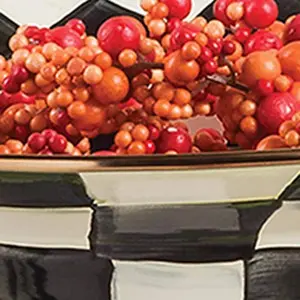 MACKENZIE-CHILDS Courtly Check Large Compote - Black