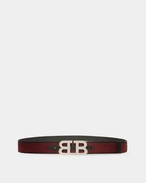 Bally B Mirror Fabric 40Mm Belt - Red