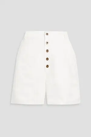 Onia Onia Linen-blend High-rise Shorts White