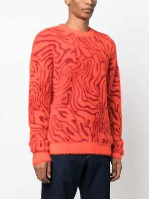 COUNTY OF MILAN Patterned Intarsia Fleece Knitted Jumper